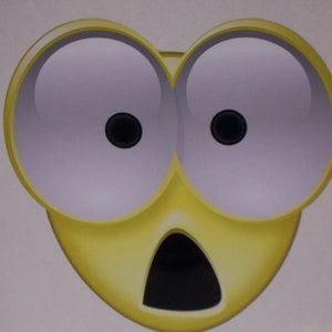Yellow Shocked Funny Face Decal / Sticker Great for Cup Car Truck or ...