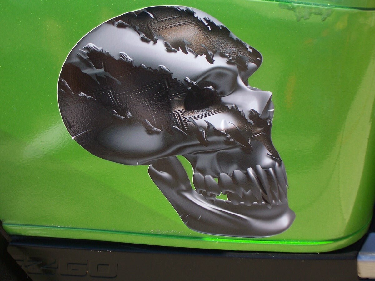 Golf Cart Full Color Ripped Metal Skull Graphics Set FIT All - Etsy