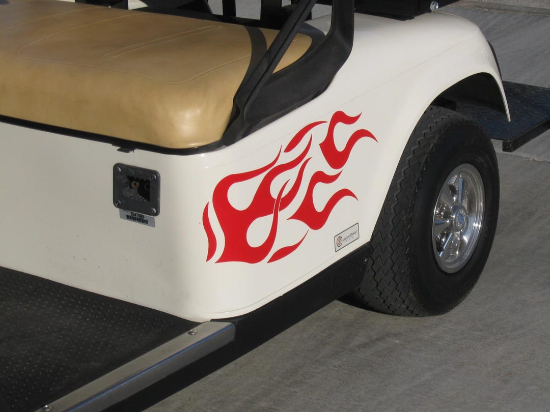 Golf Cart Flame Graphics #2 Set FIT All Year and Model EZGO Club Car ...