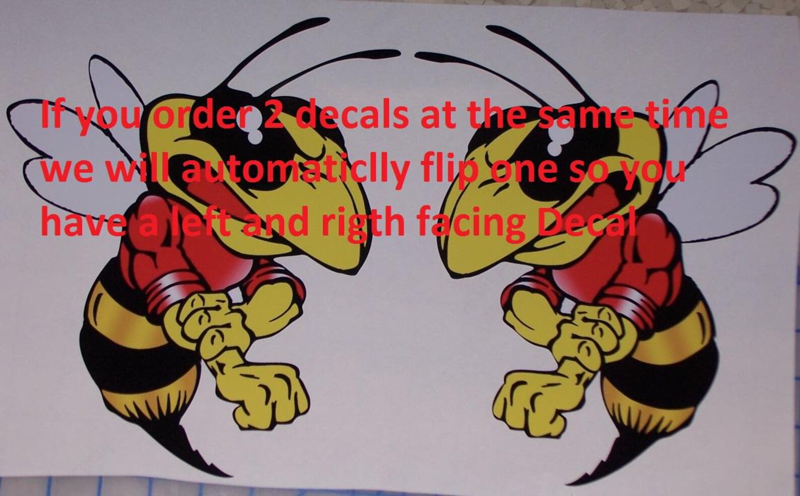 Red Shirt Angry Bee Decal / Sticker Great FIT for UTV Skidoo Car Truck ...