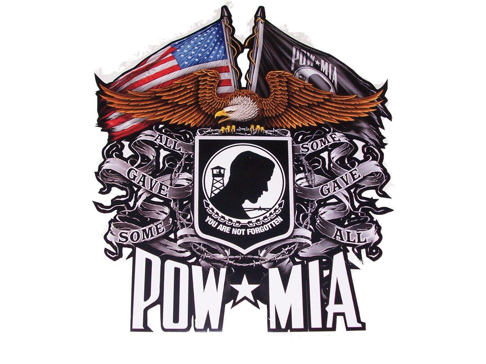 American Flag POW MIA Flags Decal / Sticker Great for Car Truck or SUV ...