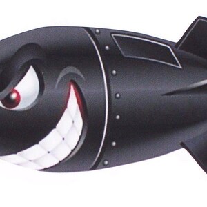 BLACK Hot Rod Shark Mouth WWII Bomb #1 Decal / Sticker Great for Street ...