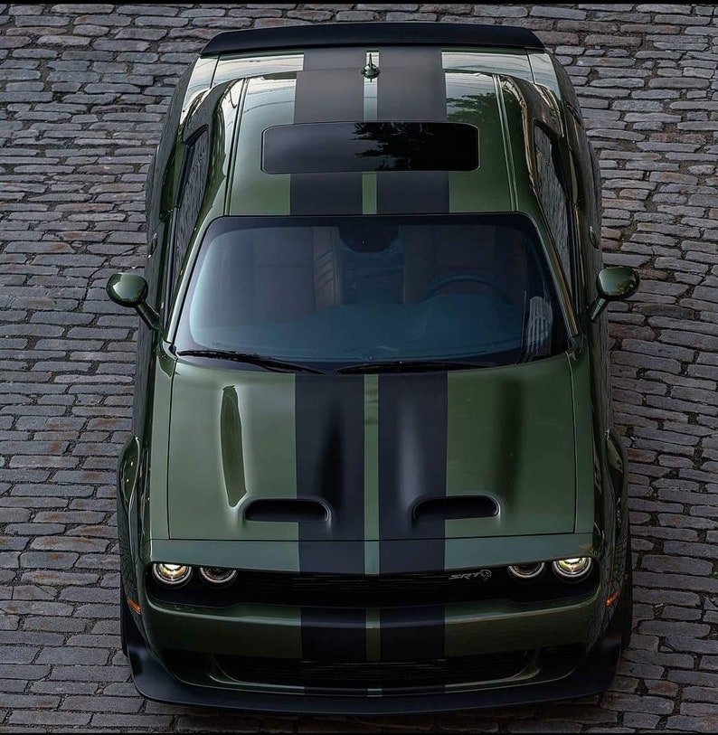 10" PLAIN Rally Stripe Graphics Set FIT All Model 2008 - 2023 Dodge ...