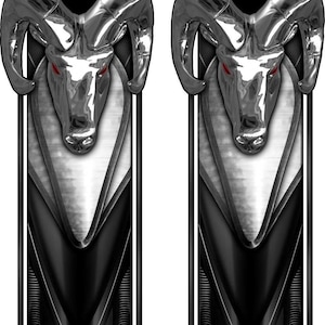 PAIR Robo Simulated Chrome Head Bed Stripe Decals / Stickers FIT All ...