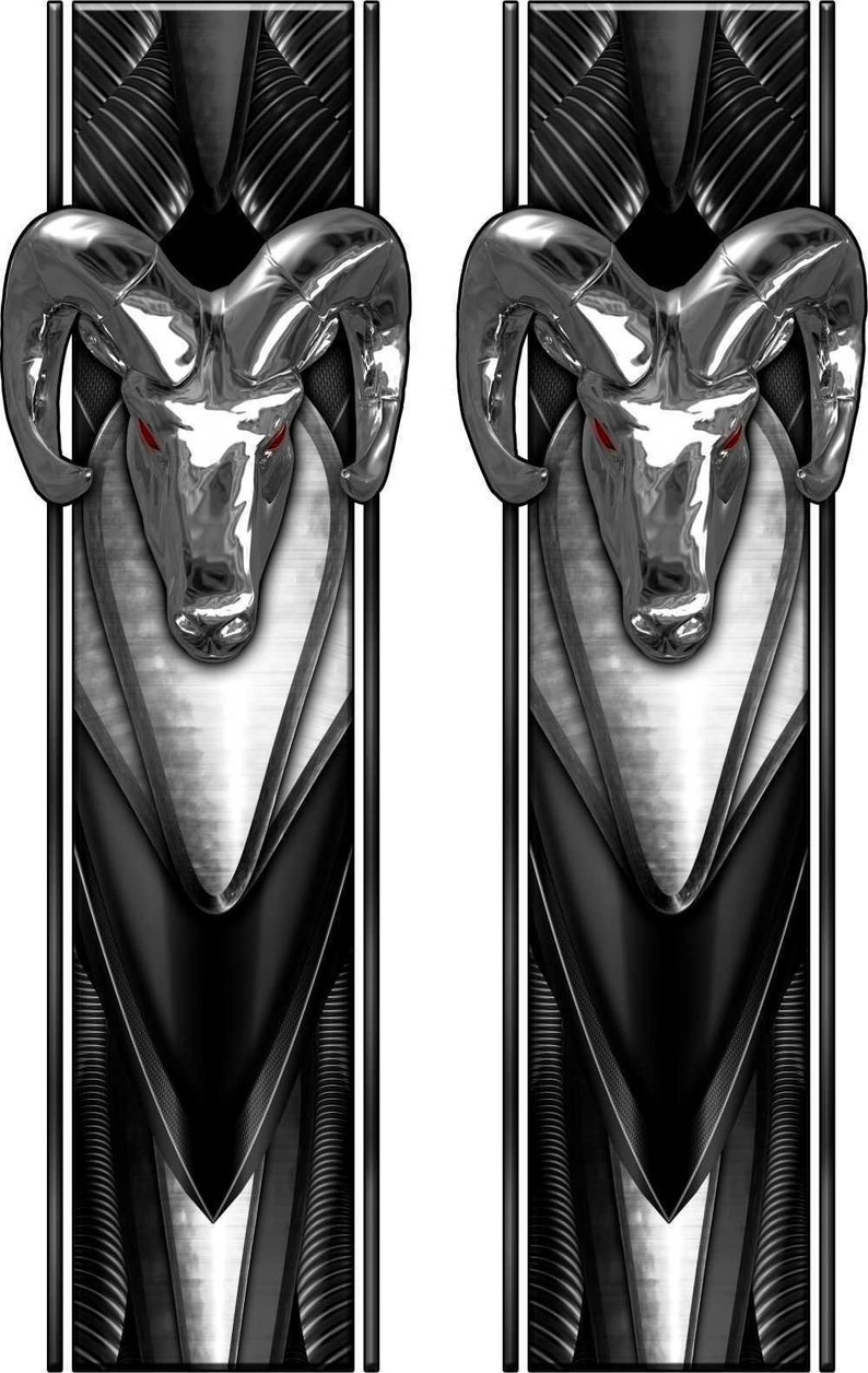 PAIR Robo Simulated Chrome Head Bed Stripe Decals / Stickers - Etsy