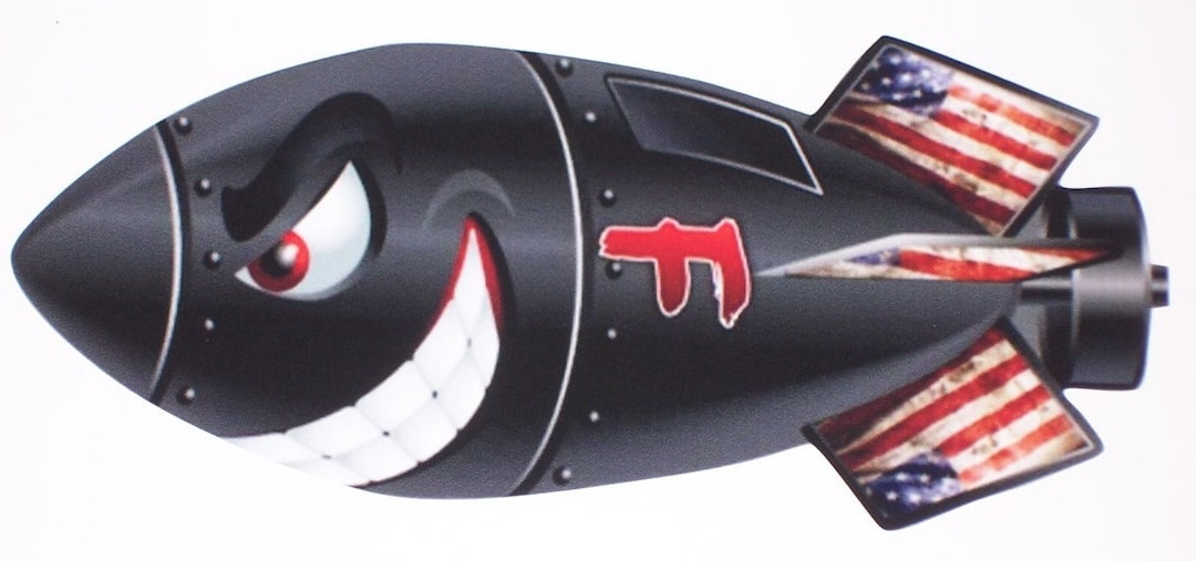 F Bomb Hot Rod Shark Mouth WWII Bombdecal / Sticker Great for Street ...