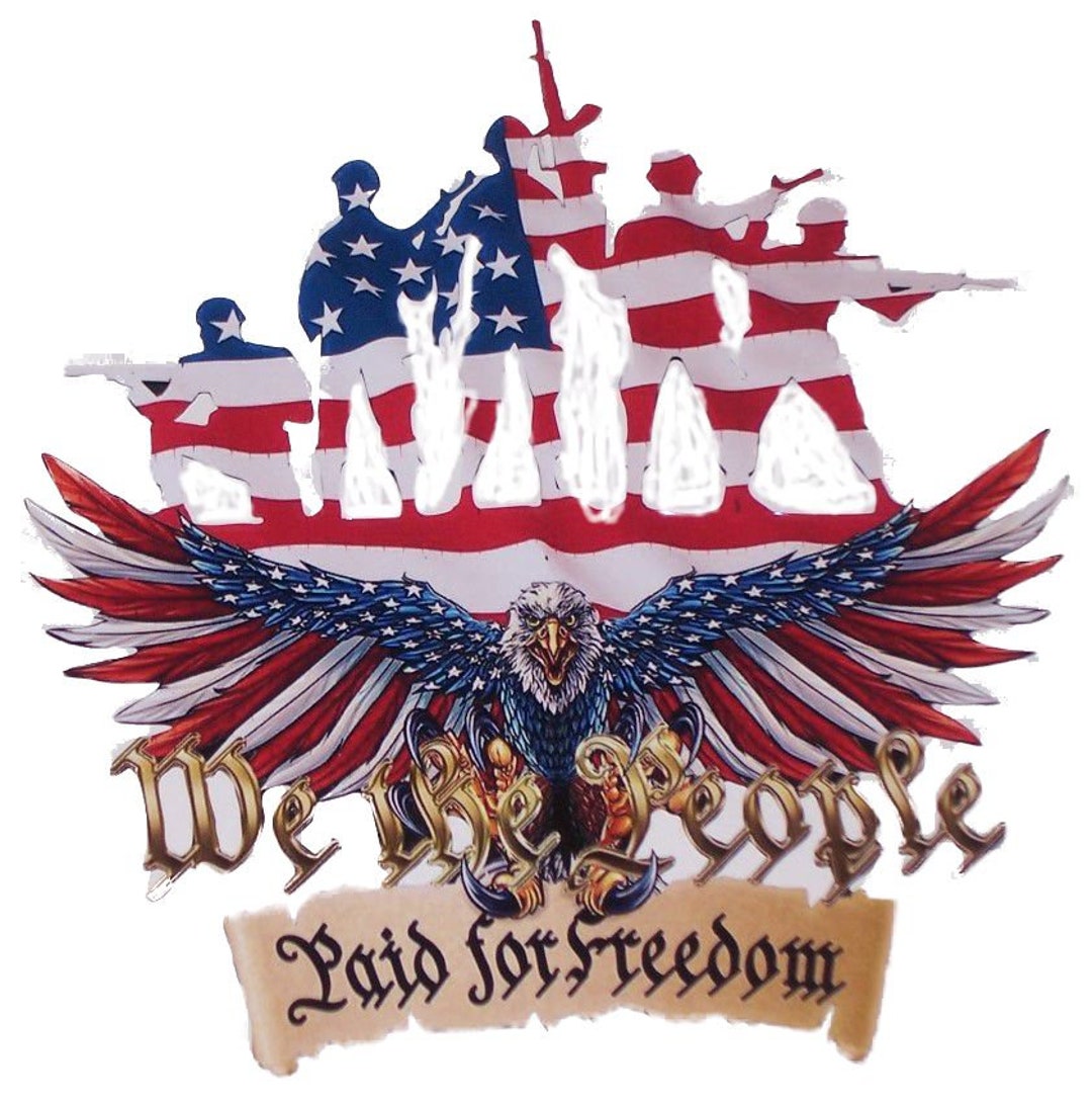 Front Facing Wing Spread American Flag Eagle POWMIA We the People PAID ...