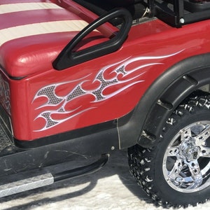 Golf Cart Full Color Tribal Flames Stripe Graphics Set FIT All Year and ...