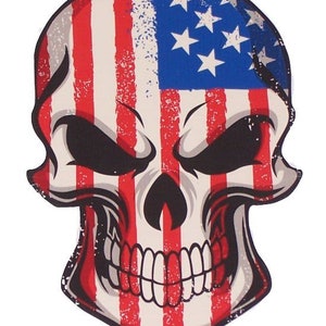 American Flag Skull #3 Decal / Sticker Great for Car Truck or SUV ...
