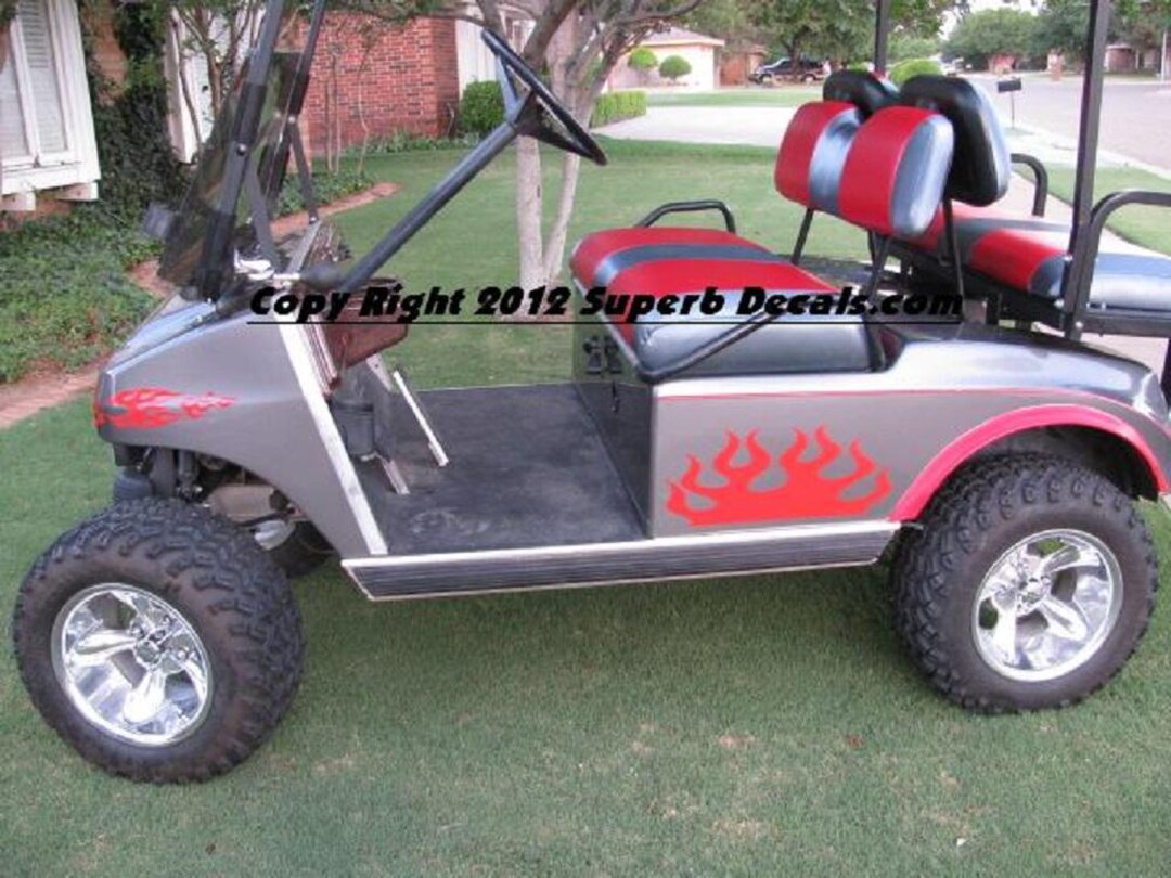 Golf Cart Flame Graphics #1 Set FIT All Year and Model EZGO Club Car ...
