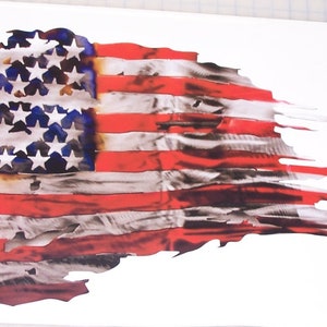 Waving Tattered / Ripped American Flag #1 Decal / Sticker - Etsy