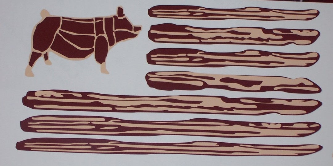 American Flag Made of Bacon Decal / Sticker Great for Car Truck or SUV ...