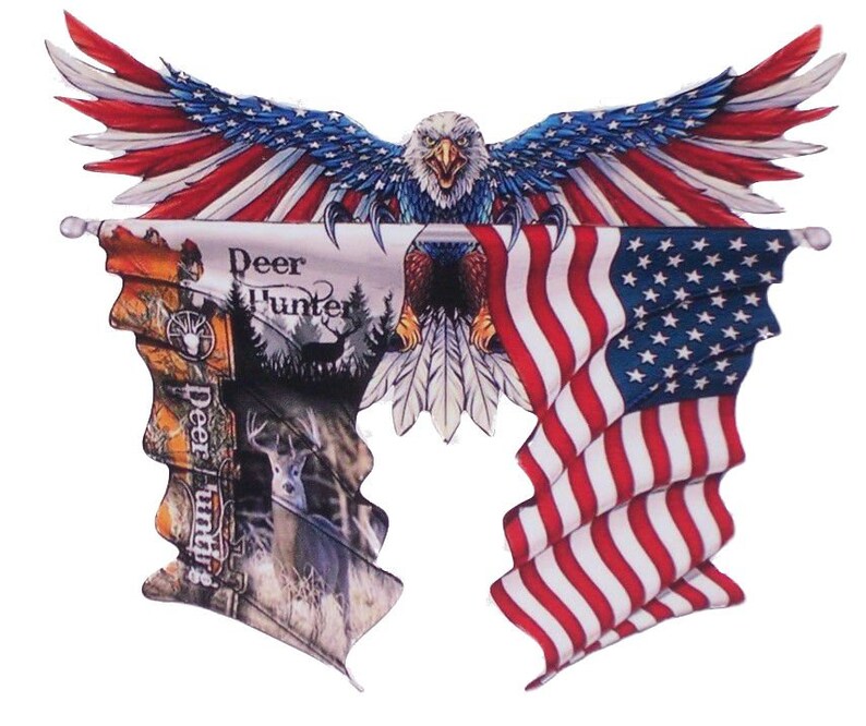 Front Facing Wing Spread American Flag Eagle Holding American - Etsy