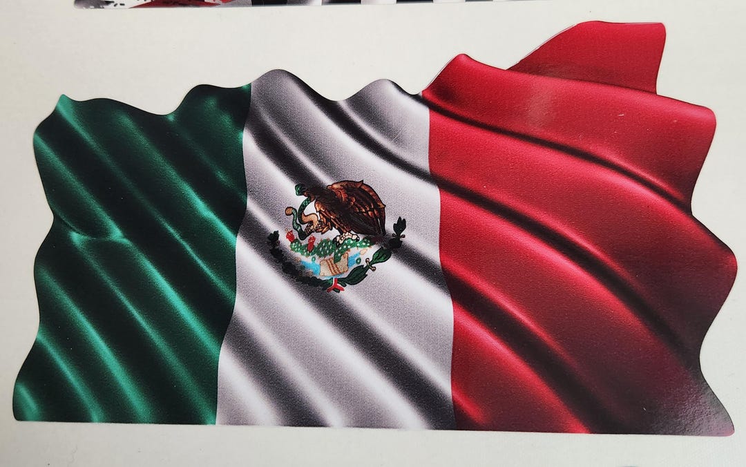 Waving Mexican Mexico Flag Decal / Sticker Sizes to Fit Cup Laptop Golf ...