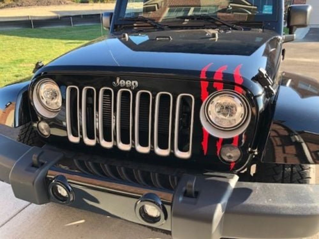 Claw Headlight or Over Logo Rip Decals / Stickers FIT 1997 - 2024 Jeep ...