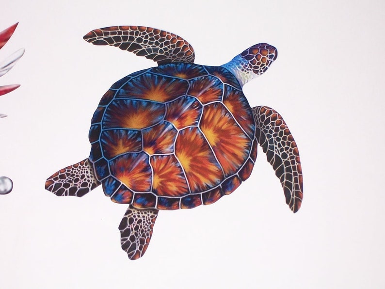 Brown & Blue Sea Turtle Decal / Sticker Great for Car Truck or SUV ...