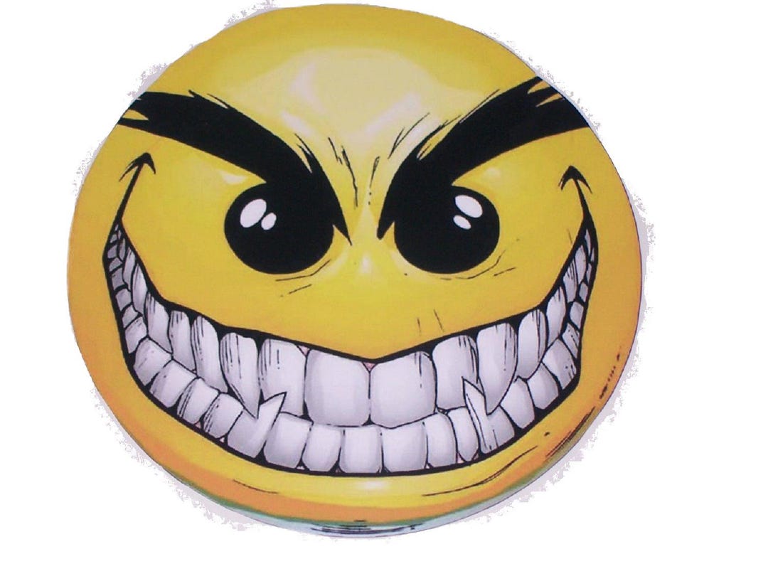 Yellow Angry Mean Face Decal / Sticker Great for Cup Car Truck or SUV ...