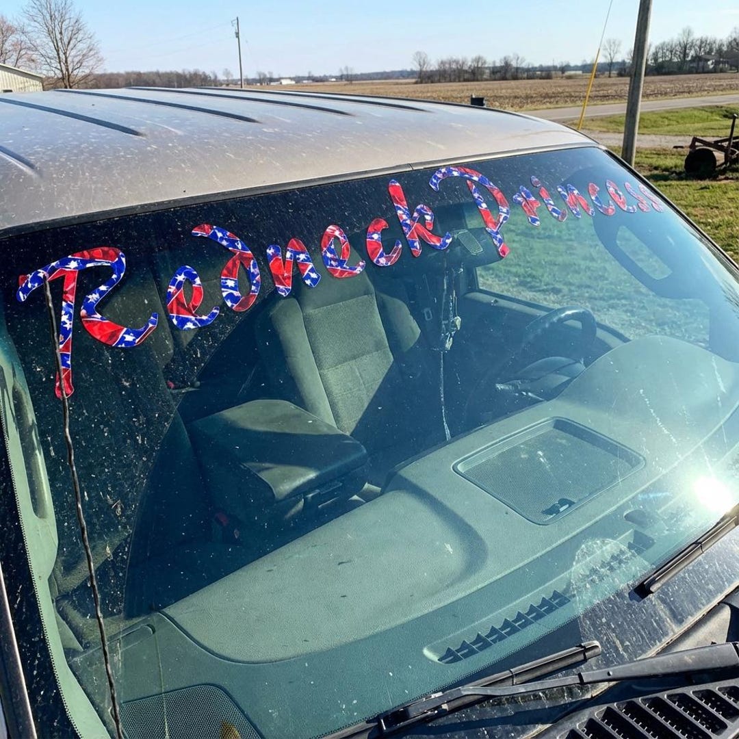 REDNECK Princess Decal Decals Sticker Fit Car Truck Jeep or SUV Window ...
