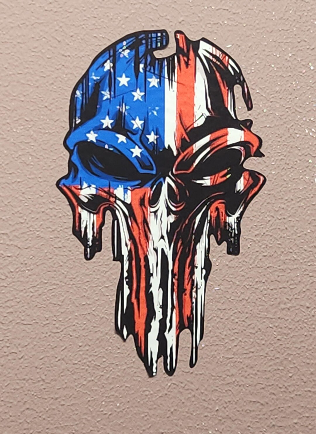 Paint Drip American Flag Skull Decal / Sticker Great for Cup Car Truck ...