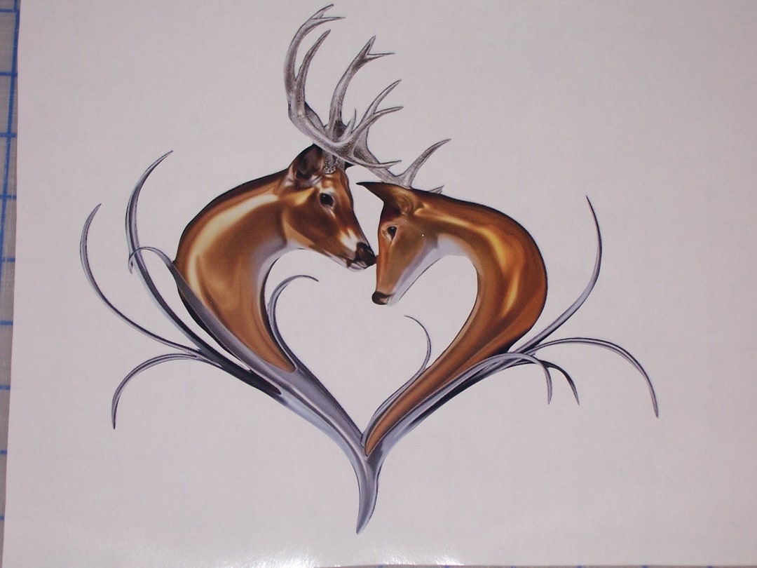 Tribal Deer Heart Decal / Sticker Great for Cup Car Truck or SUV Window ...