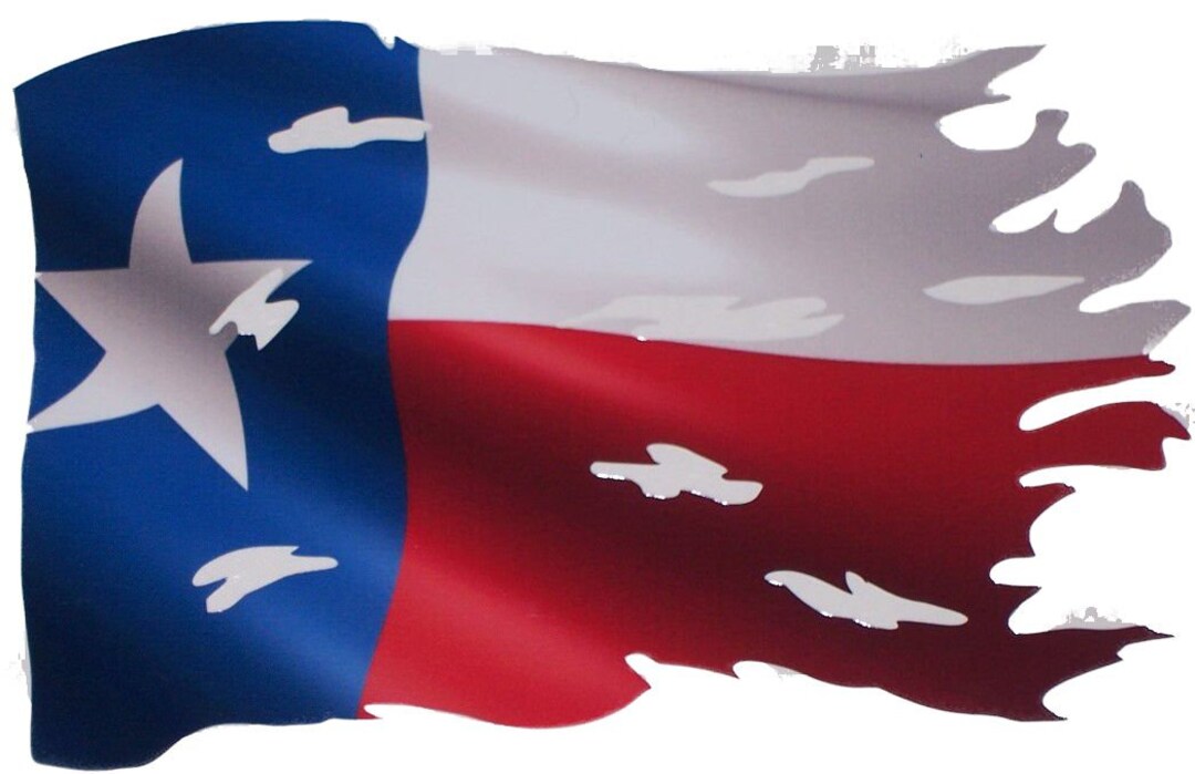 Waving Tattered / Ripped Texas Flag Decal / Sticker - Etsy