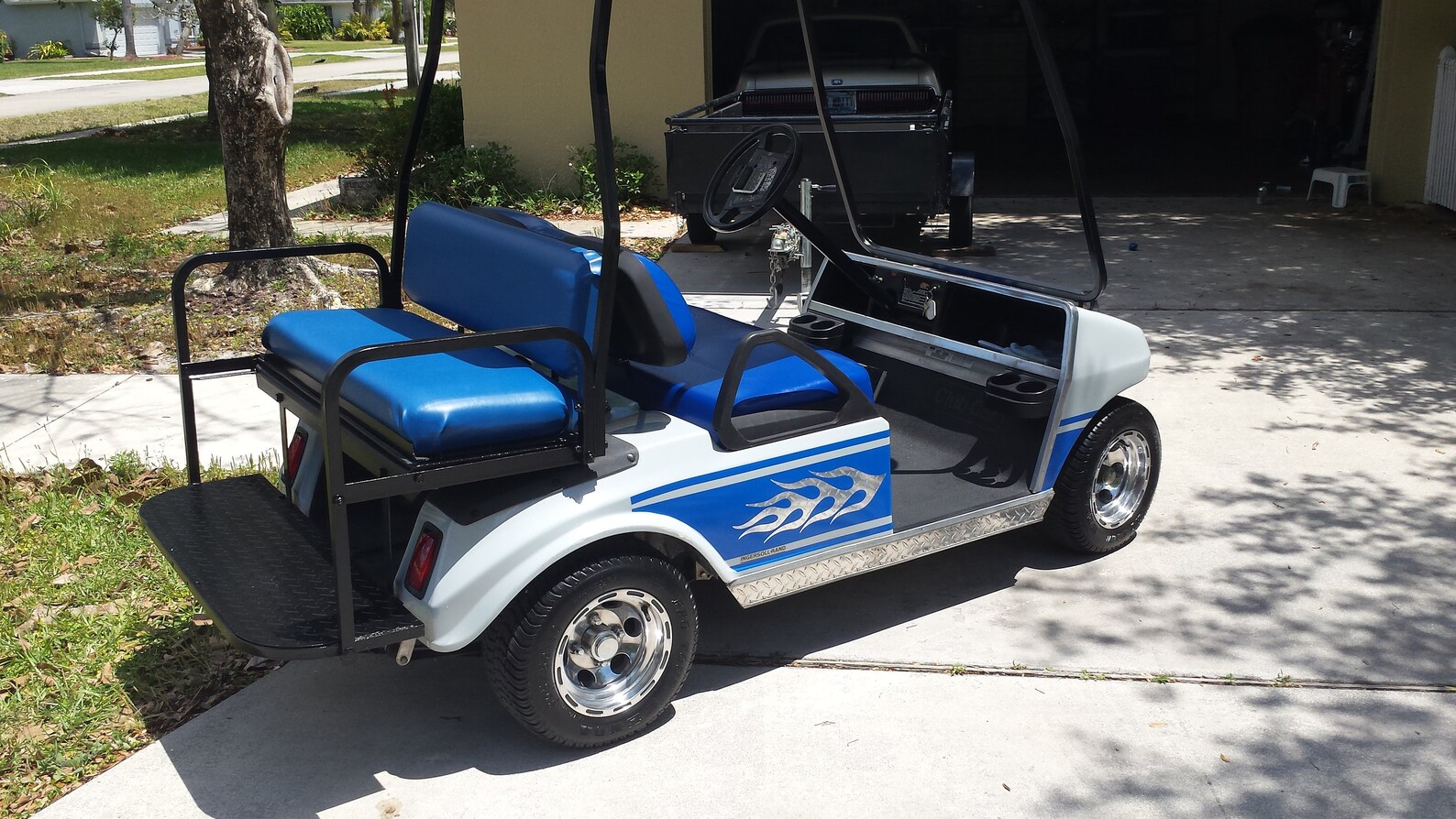 Golf Cart 15" 9" Stripes With Flames Graphics Set FIT All Year and ...