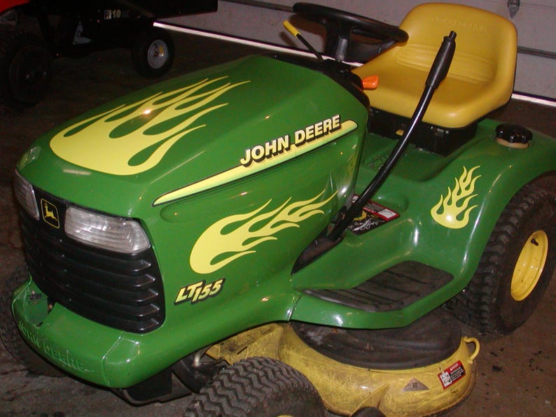 Lawn Tractor #1 Flame Flames Decal Decals FIT ANY John Deere Cub Cadet ...