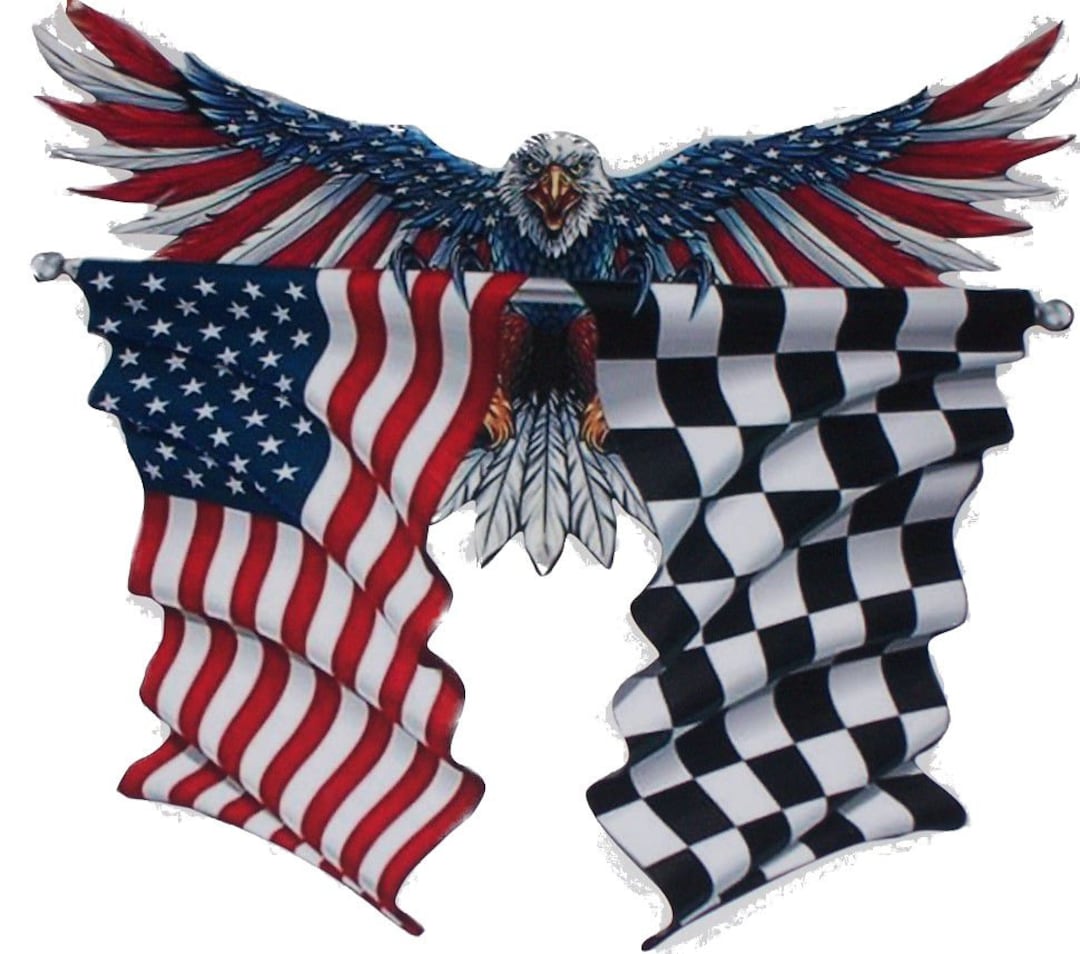 Front Facing Wing Spread American Flag Eagle Holding American ...