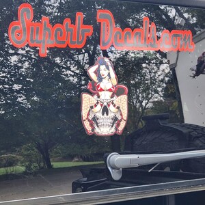 Hot Rod Pin up in Skull Decal / Sticker Great for Street Rod Rat Rod ...