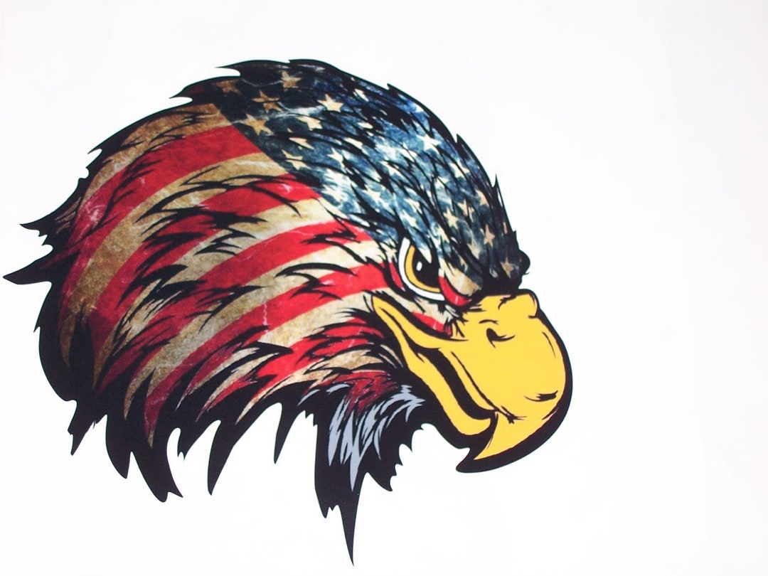 Angry American Flag Eagle Head Decal / Sticker Great for Car Truck or ...