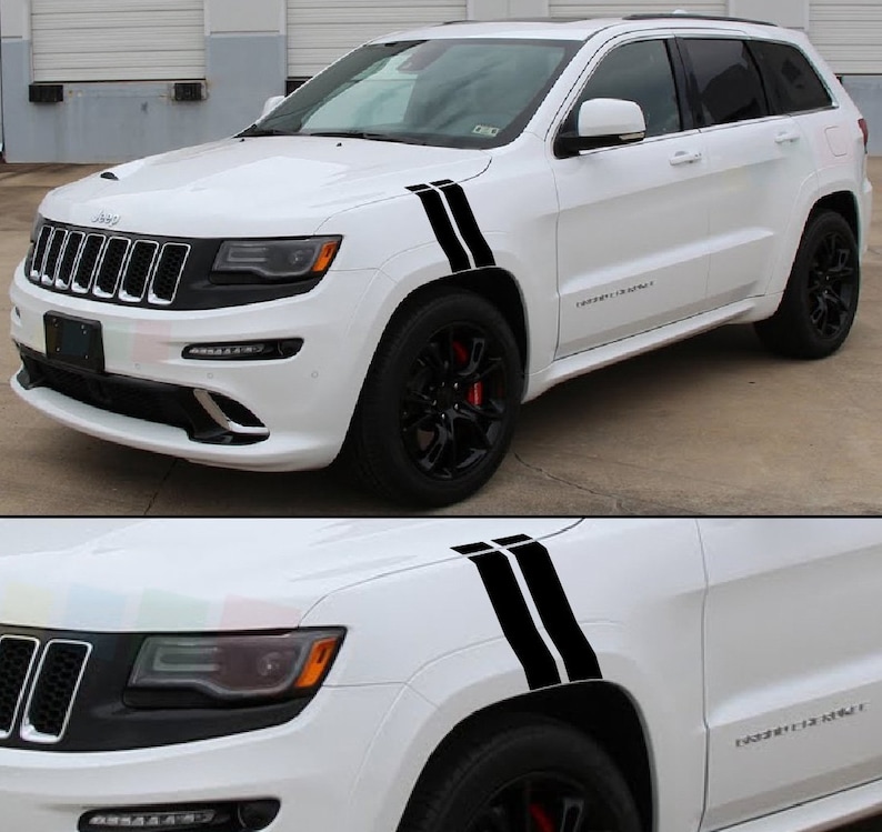 3" Fender Hash Mark Stripes FIT ALL Model 2009- UP Jeep Grand Cherokee ...