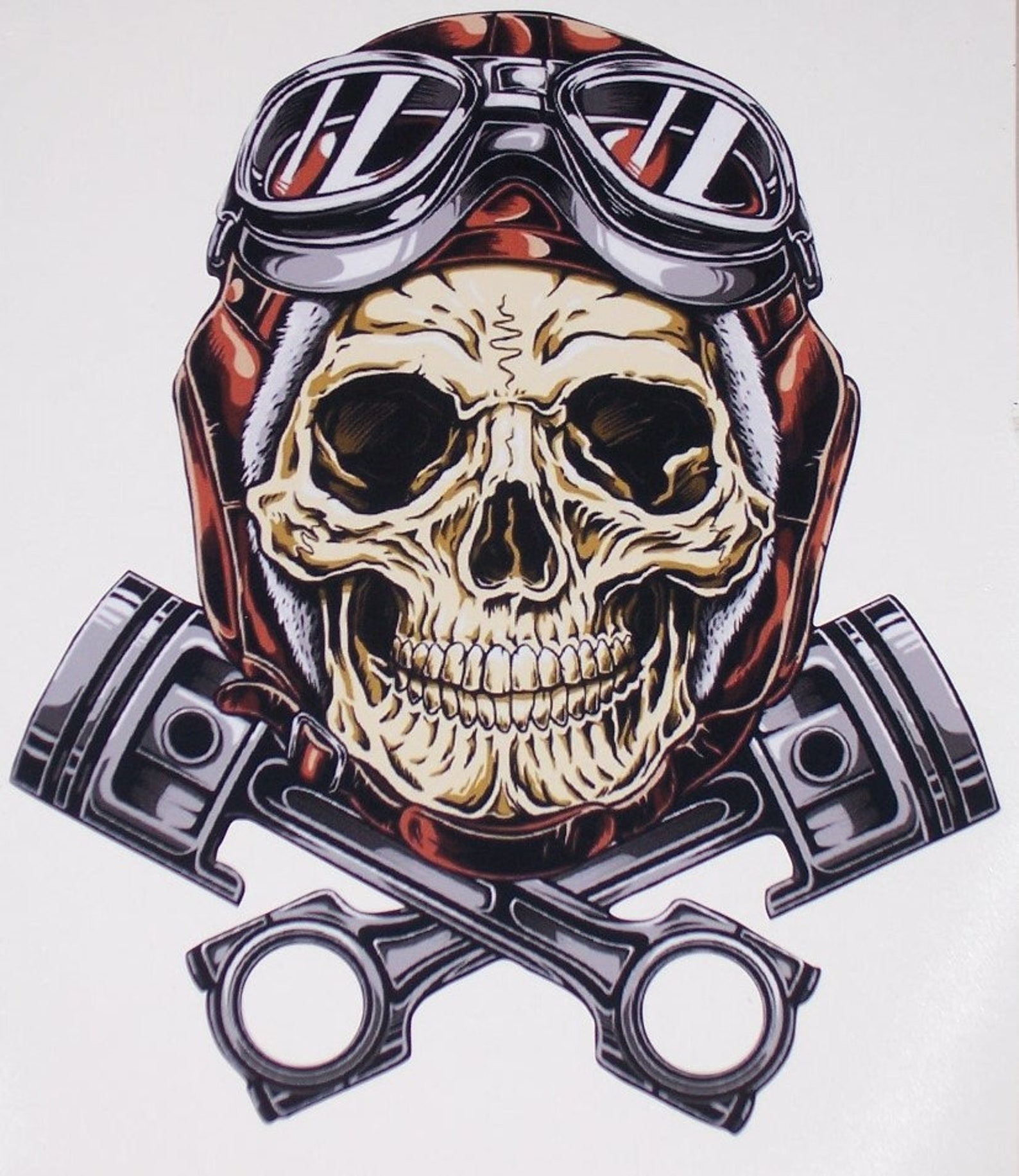 Angry Aviation or Biker Skull Decal / Sticker Great for Car - Etsy