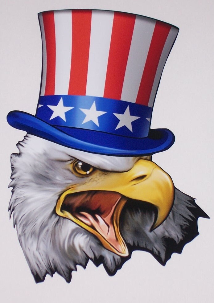 Angry Top Eagle American Flag Decal / Sticker Great for Car - Etsy