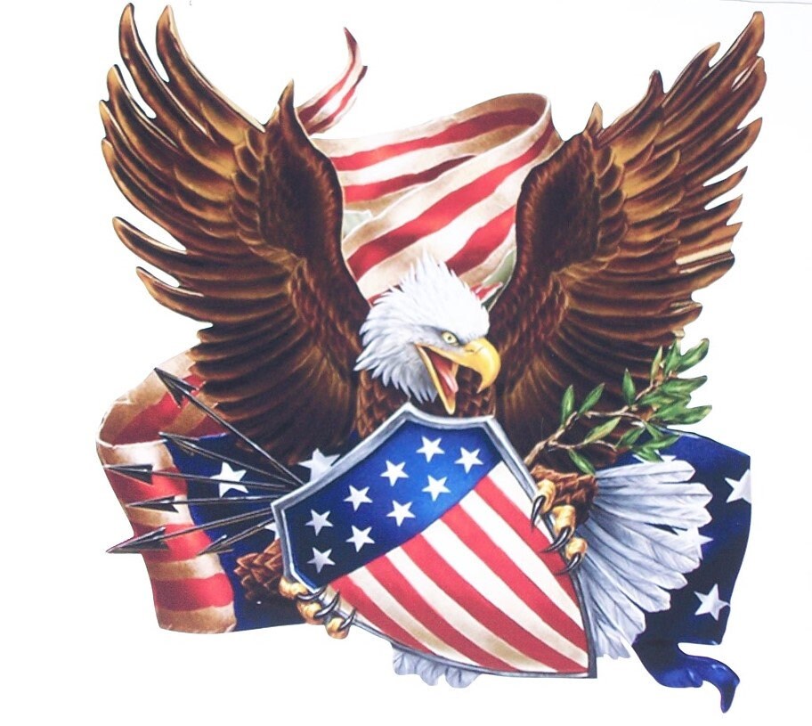 Eagle Holding American Flag Shield Arrows & Grape Vines Decal - Etsy