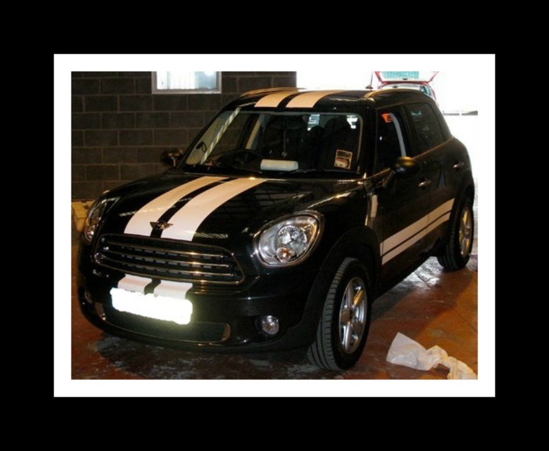 8" Plain Rally Stripes Bonnet Roof & Boot Stripe Graphics FIT All Model ...