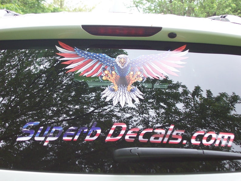 Front Facing Wing Spread American Flag Eagle Decal / Sticker - Etsy