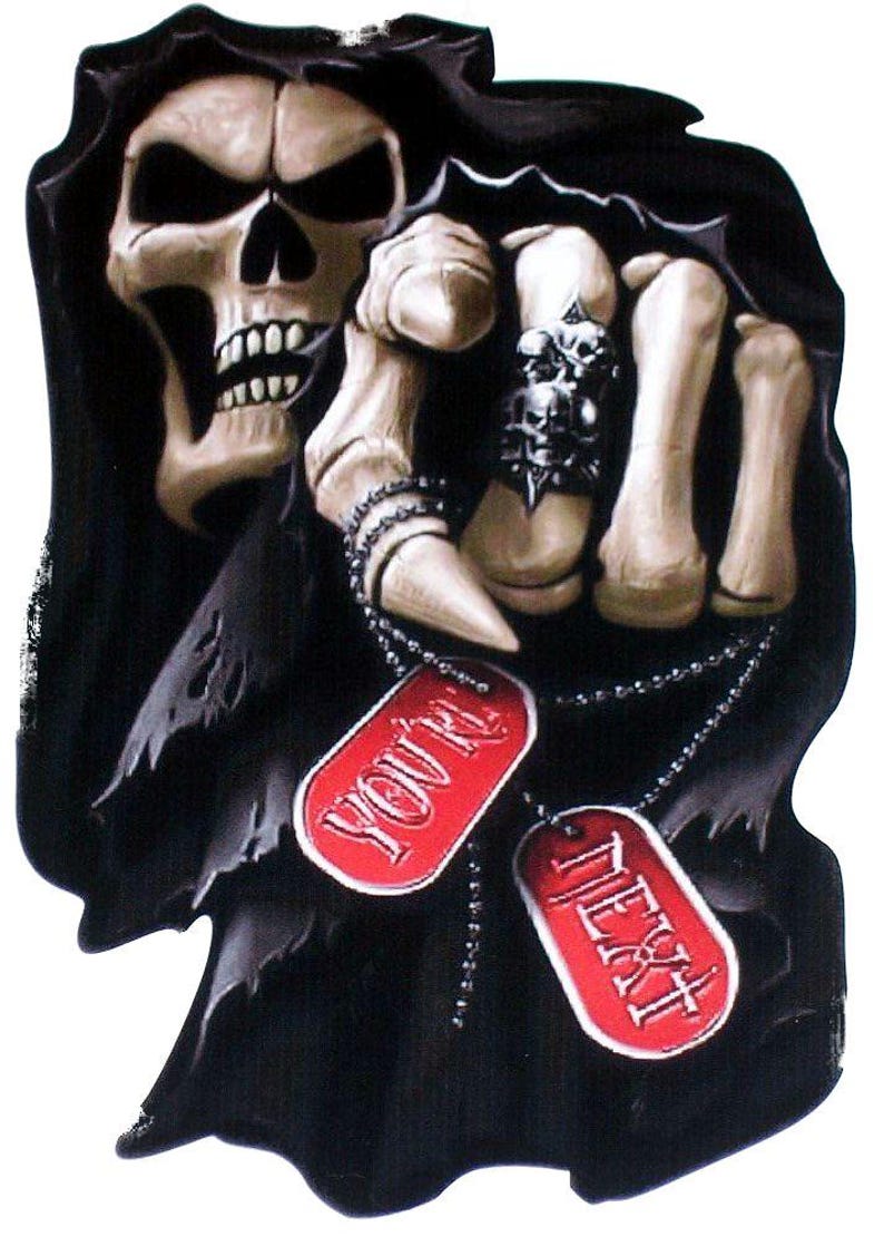 YOUR NEXT Grim Reaper Skull Decal / Sticker Great for Car Truck or SUV ...