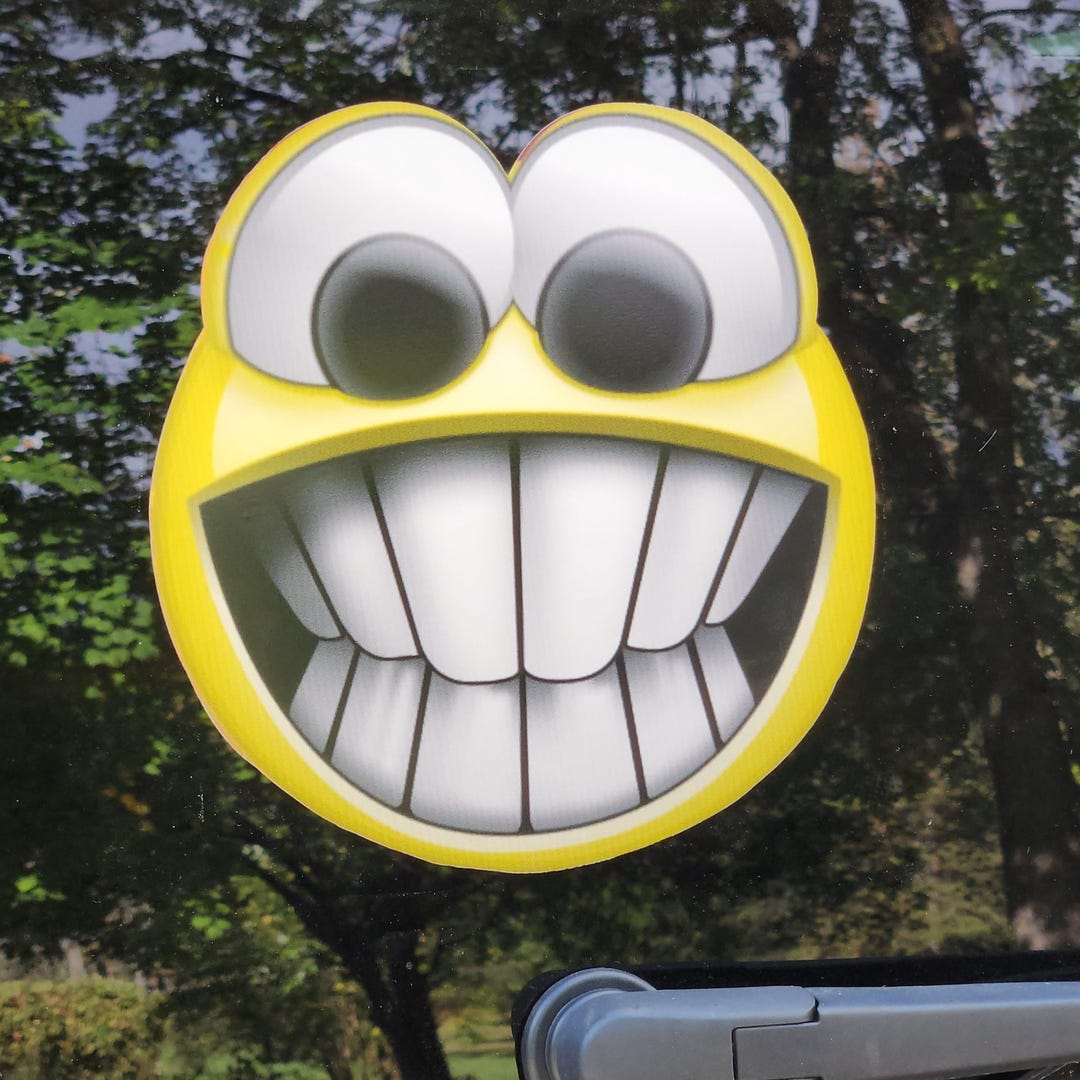 Big Eye Wide Smile Funny Face Decal / Sticker Sizes to Fit Cup Car ...