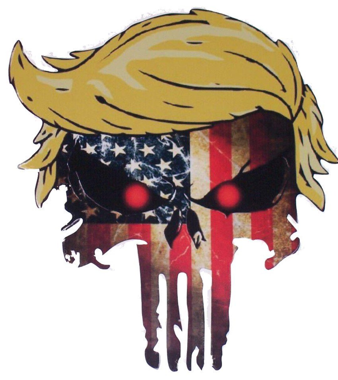 Trump American Flag Skull Decal / Sticker Great for Car Truck or SUV ...