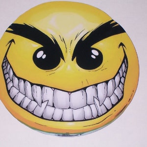 Yellow Angry Mean Face Decal / Sticker Great for Cup Car Truck or SUV ...
