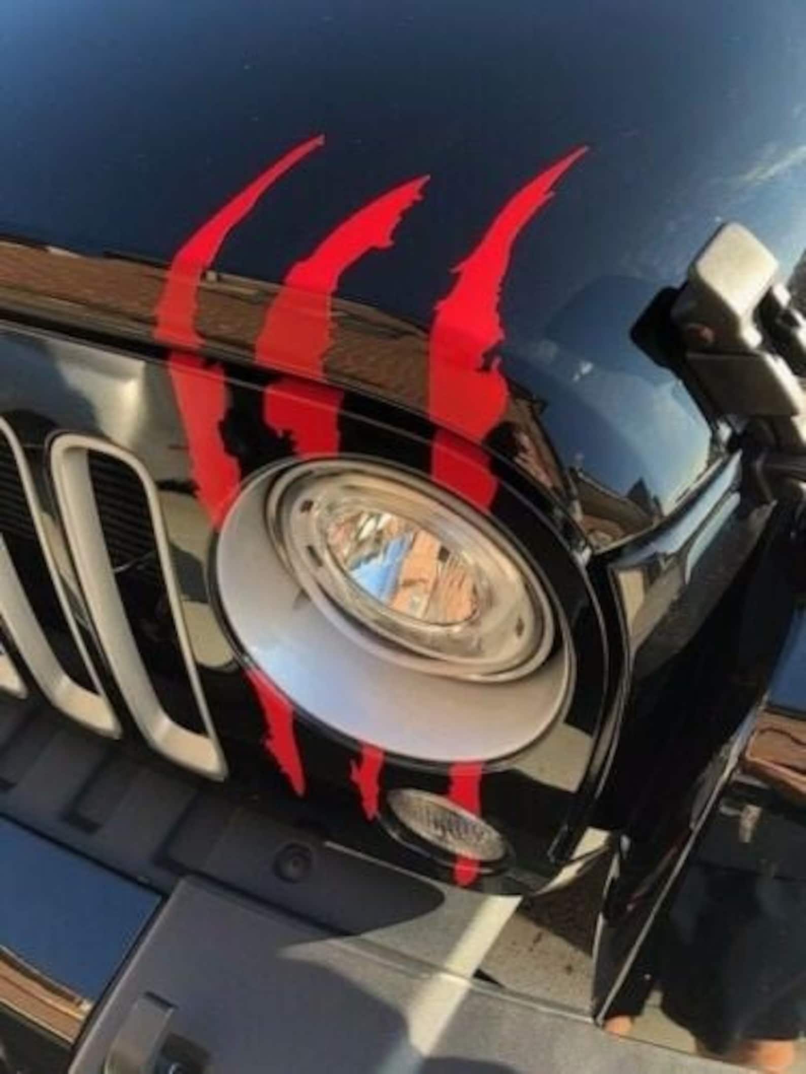Claw Headlight or Over Logo Rip Decals / Stickers FIT 1997 - 2024 Jeep ...