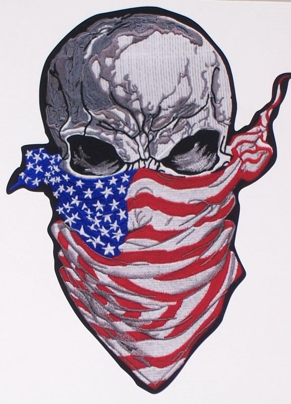 American Flag Bandana Skull Decal / Sticker Great for Car Truck or SUV ...