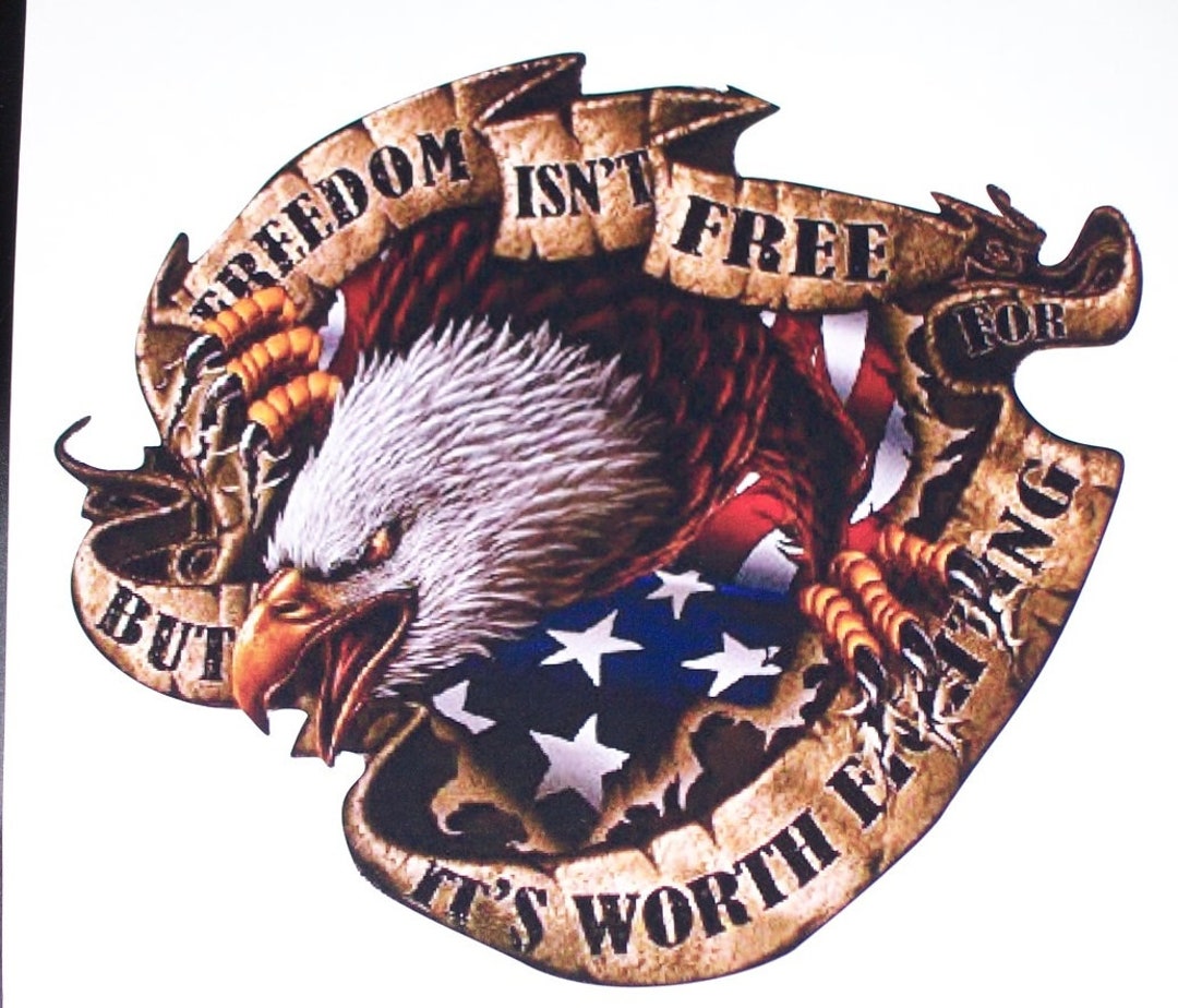 Freedom Isnt Free American Flag Eagle Decal Decal / Sticker Great for ...