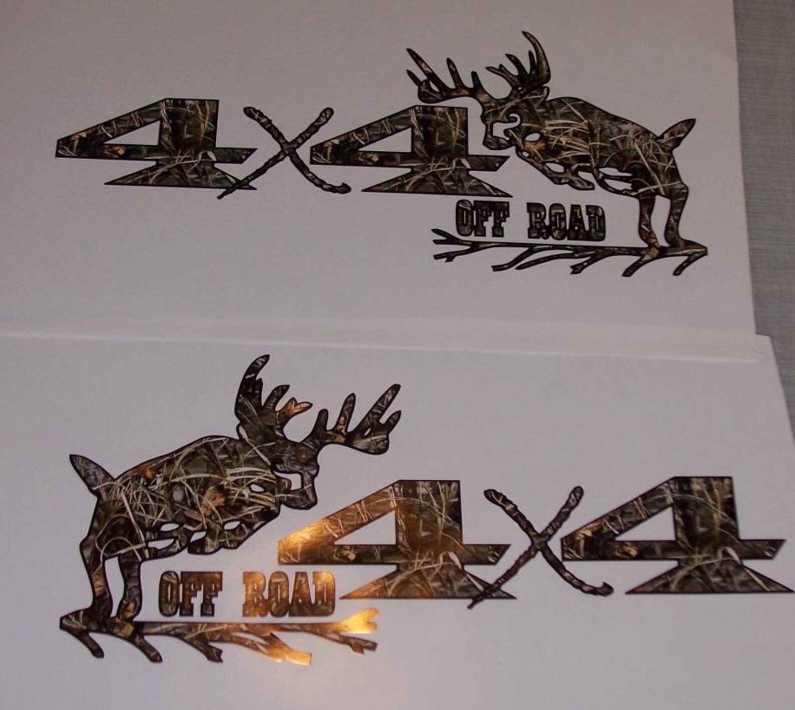PAIR Camo Deer Buck 4X4 off Road #2 Decals / Stickers Great for Jeep ...