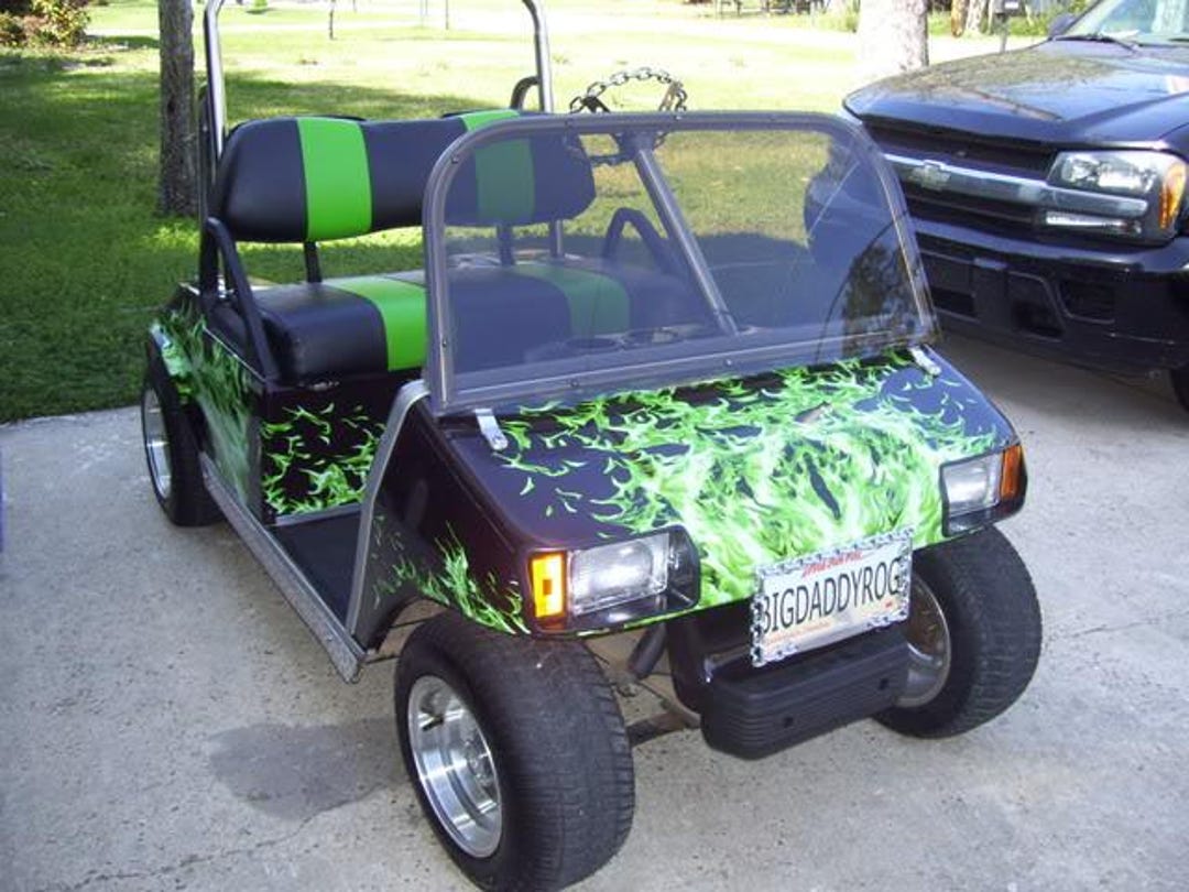 Golf Cart Real Fire Flames FULL Wrap Graphics Set FIT All Year and ...