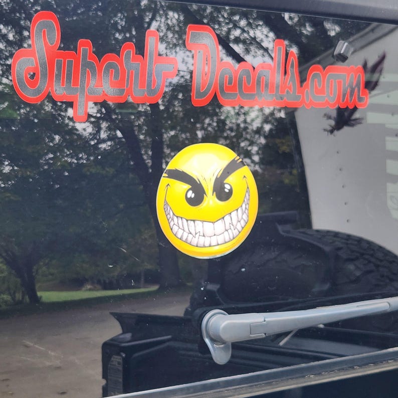 Yellow Angry Mean Face Decal / Sticker Great for Cup Car Truck or SUV ...
