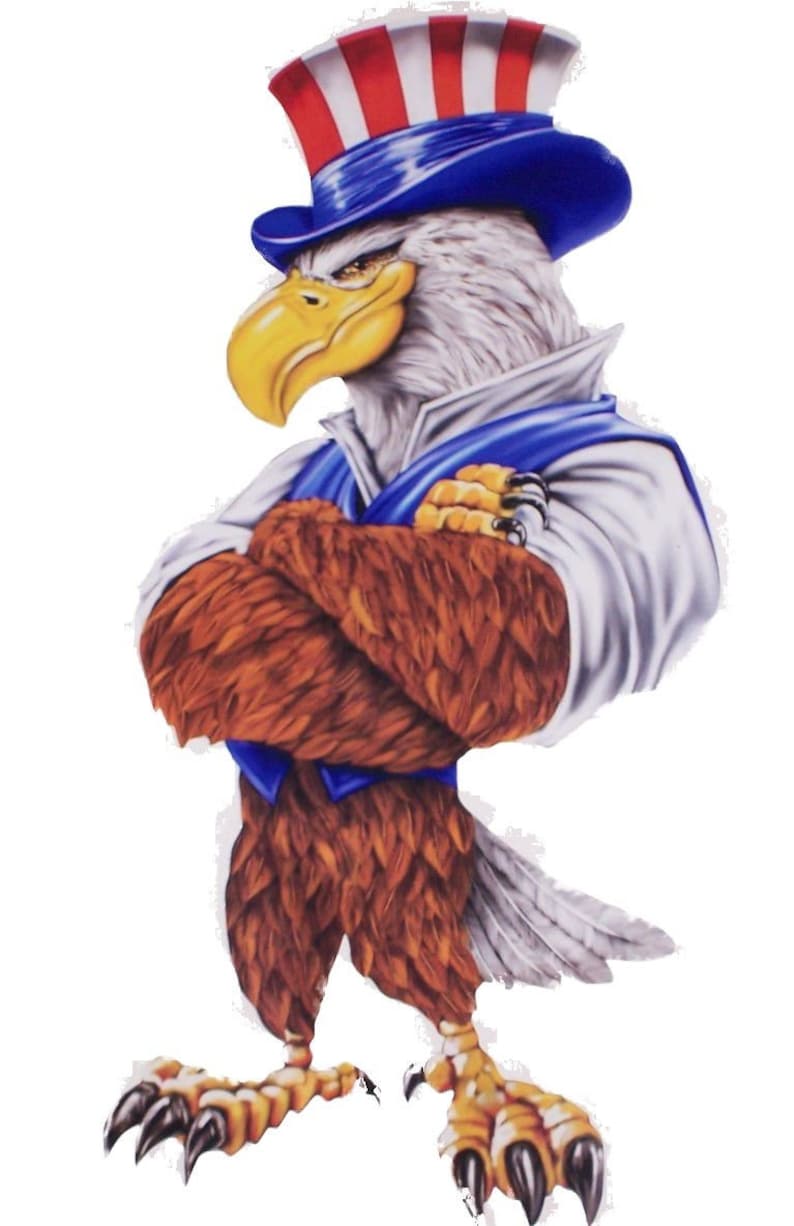 Angry Uncle Sam American Flag Eagle Decal / Sticker Great for Car Truck ...