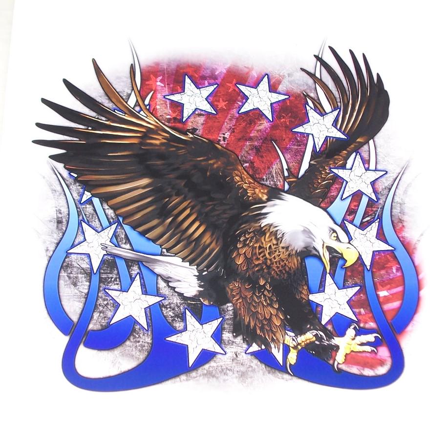 Angry Eagle American Flag Decal: Flames & Stars, Car/truck/suv Window ...