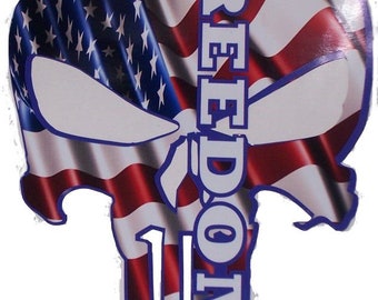 American Flag Skull 3 Decal / Sticker Great for Car Truck or - Etsy