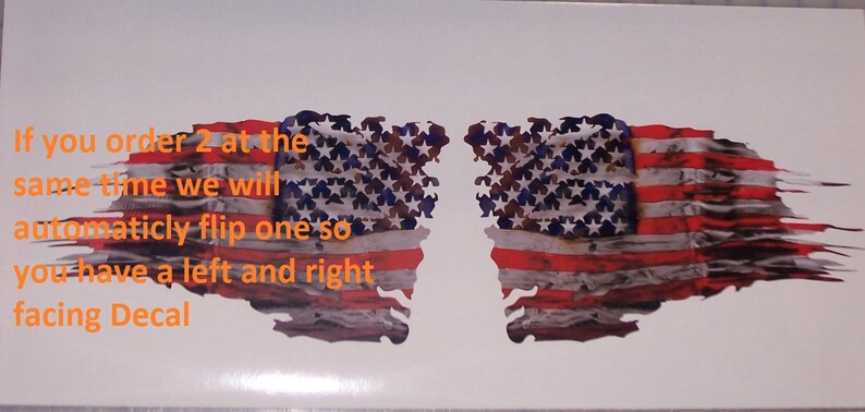 Waving Tattered / Ripped American Flag 1 Decal / Sticker - Etsy